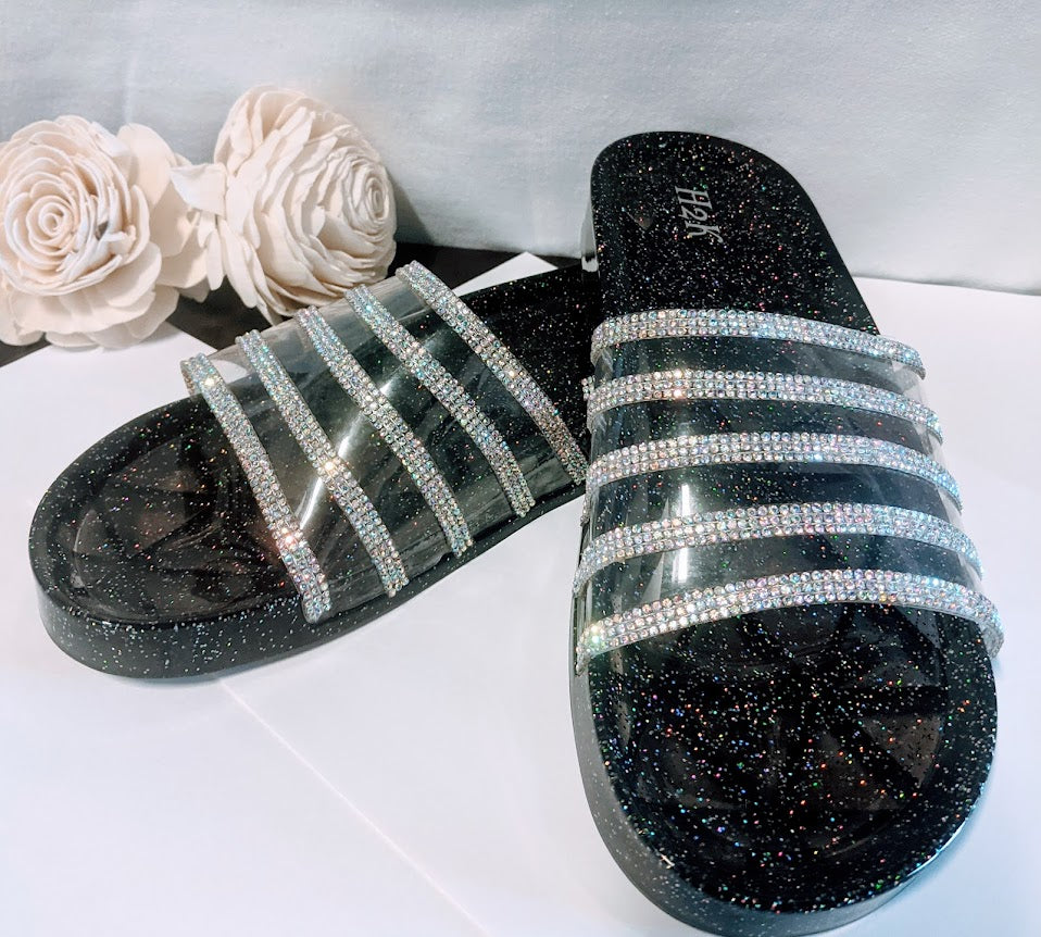 Jelly Slider with transparent glitter – Country Glitz Boutique